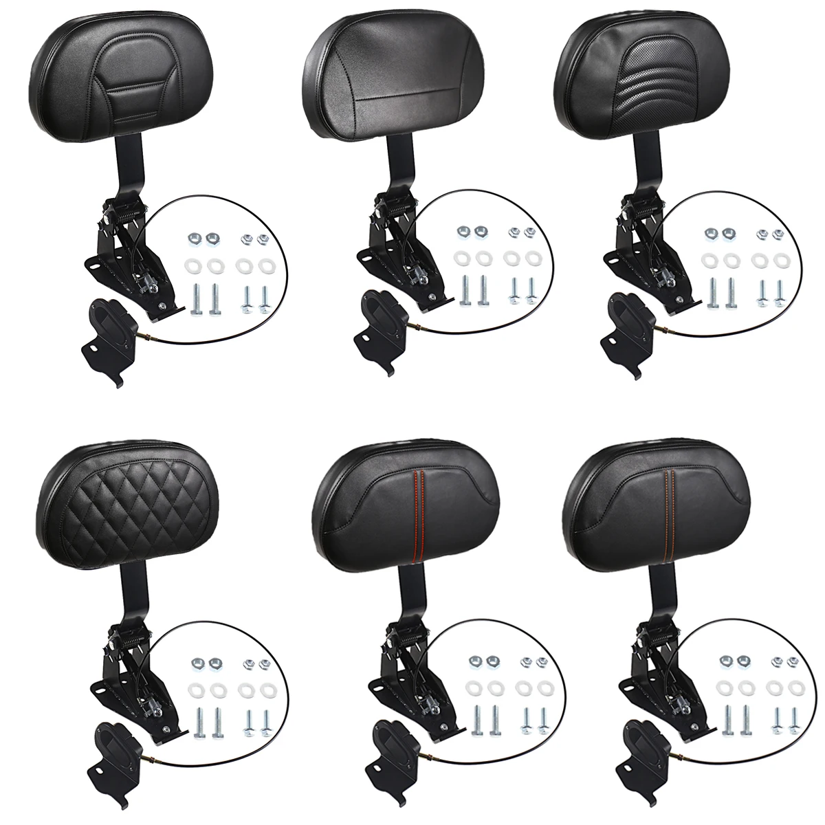 Motorcycle-Adjustable-Driver-Rider-Seat-Backrest-Kit-For-Harley-Touring ...