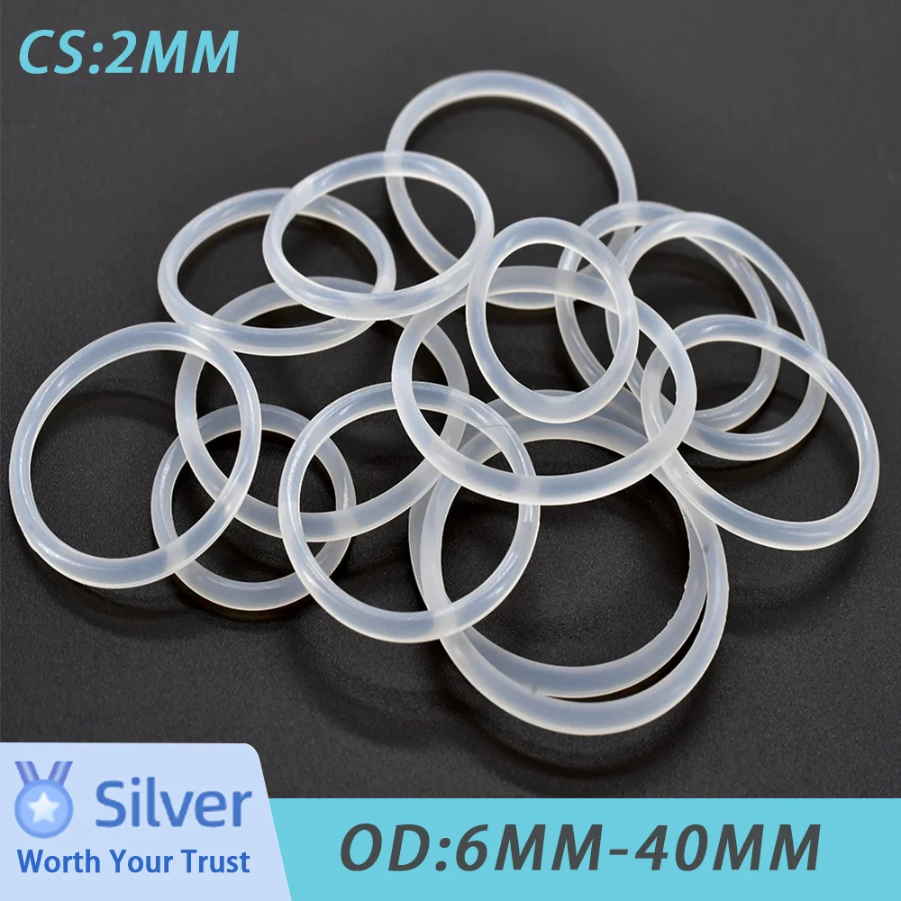 10-30-50Pcs-White-O-Ring-Seal-Gasket-Thickness-CS-2mm-OD6mm-40mm ...