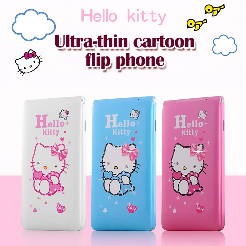 Sanrio Small Mobile Phone Kawaii Personality Hellokitty Flip Phone ...
