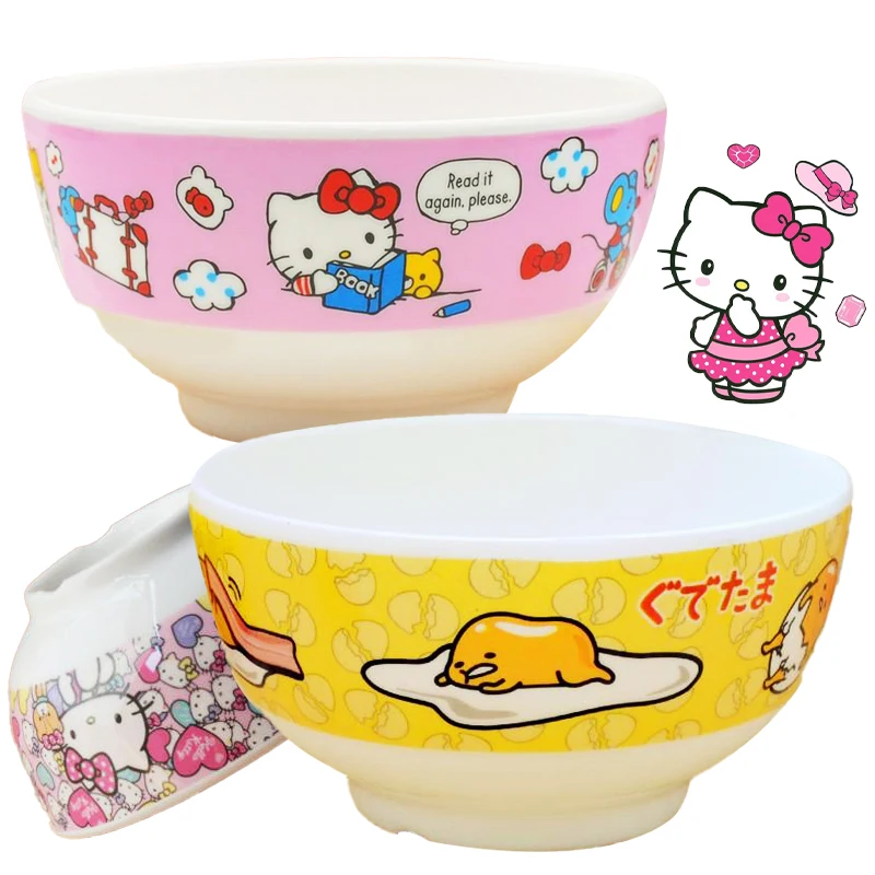 Cartoon Hello Kitty Rice Bowl Kawaii Anime My Melody Kt Melamine ...