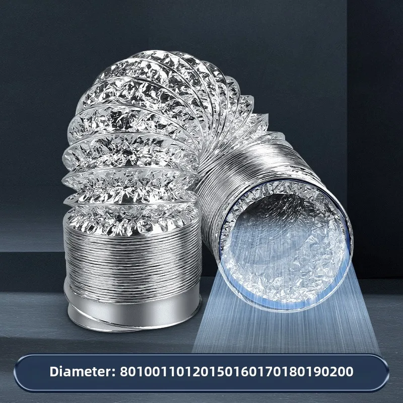 4 Inch 100mm Ventilator Pipe PVC Aluminum Tube Air Ventilation Hose ...