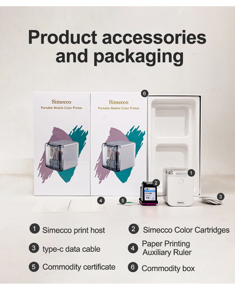 Generic Mini Handheld Color Inkjet Printer Portable Wireless Wifi Smart ...