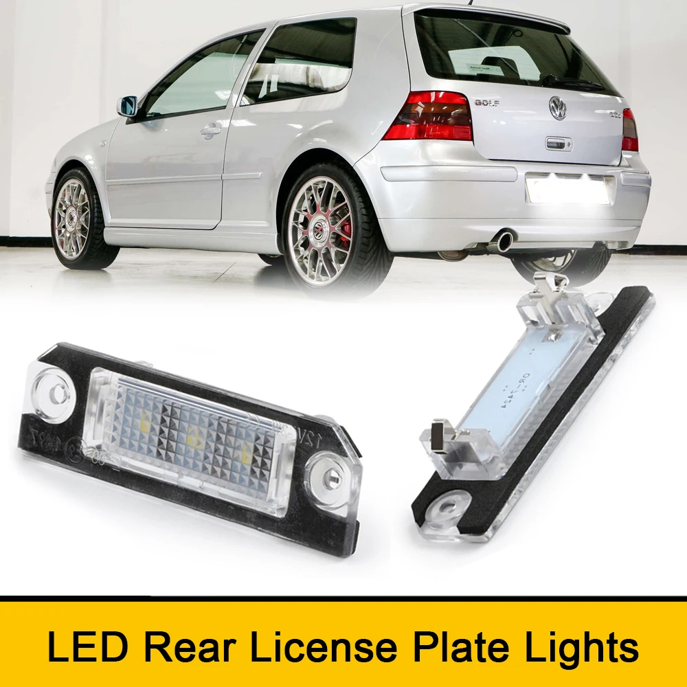 3SMD White LED License Number Plate Lights No Error for Golf 4 5 Lupo ...