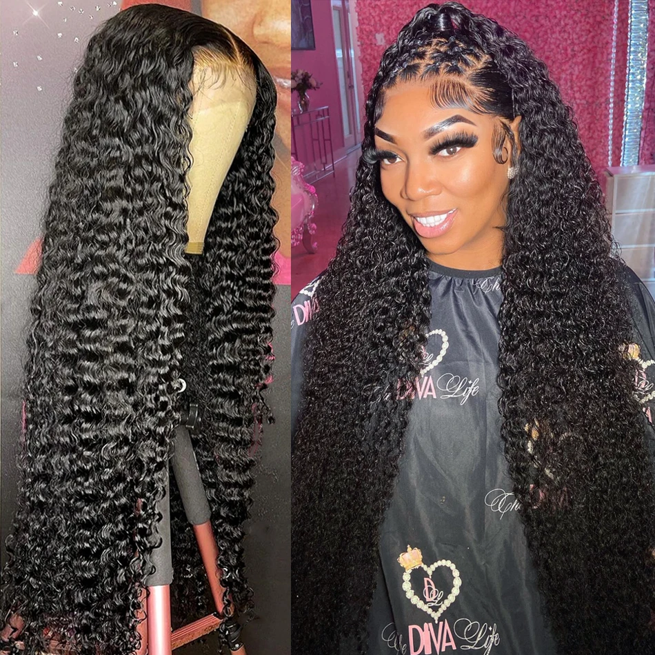 180-Density-30-40-inch-Deep-Wave-Transparent-13x6-Lace-Frontal-Human ...