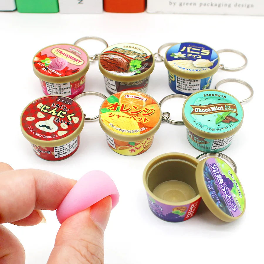 Japanese-Miniature-Pudding-Keychain-Ice-Cream-Slow-Resilient-Pinch ...