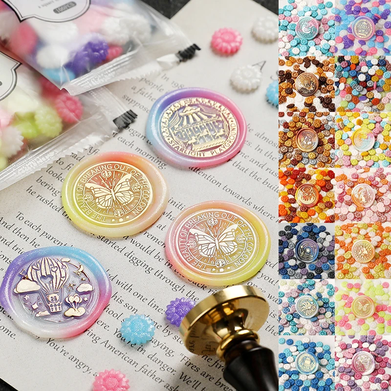 100PCs-Sunflower-Shape-Stamp-Wax-Beads-DIY-Stamps-Sealing-Seal-Bead-for ...