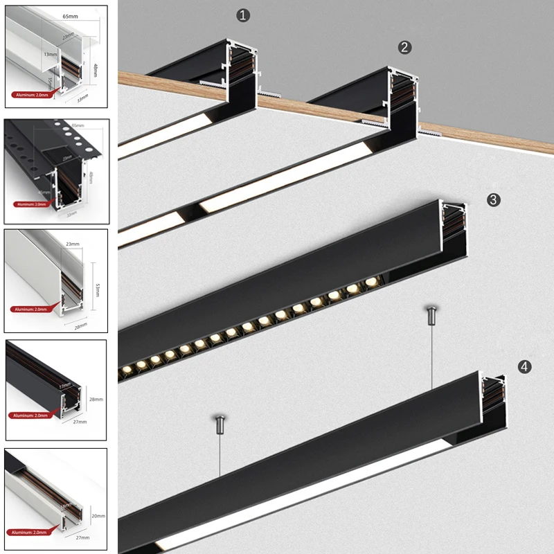 Led Magnetic Track Lights | Magnetic Ceiling Led Rail | Magnetic ...