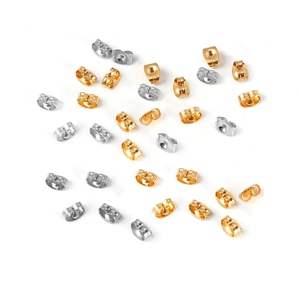 100Pcs-Stainless-Steel-Earring-Back-Plug-Earring-Settings-Base-Ear ...