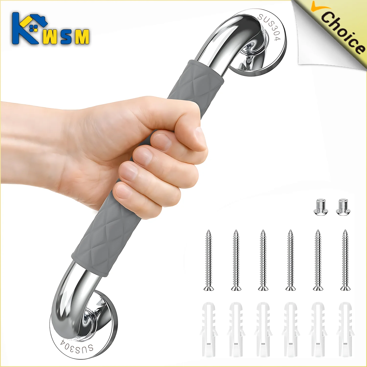 304-Stainless-Steel-Silicone-Handrail-Grab-Bars-for-Shower-and-Bathroom ...