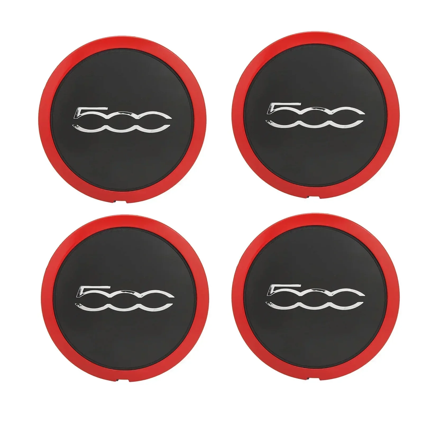 Silver-Red-133mm-Hubcap-for-Fiat-500-Wheels-Centre-Hub-Caps-Set ...