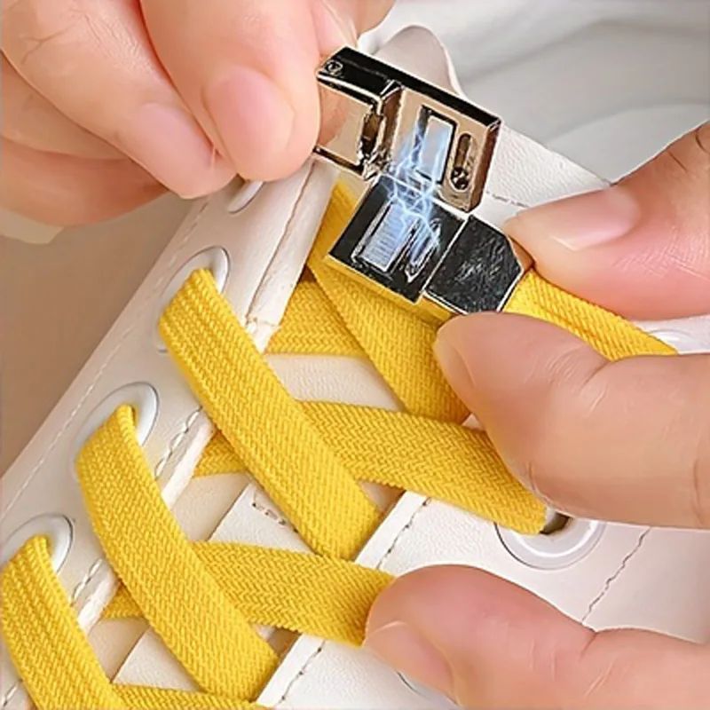 1-Pair-Magnetic-Lock-Shoelaces-without-ties-Flat-Elastic-Laces-Sneakers ...
