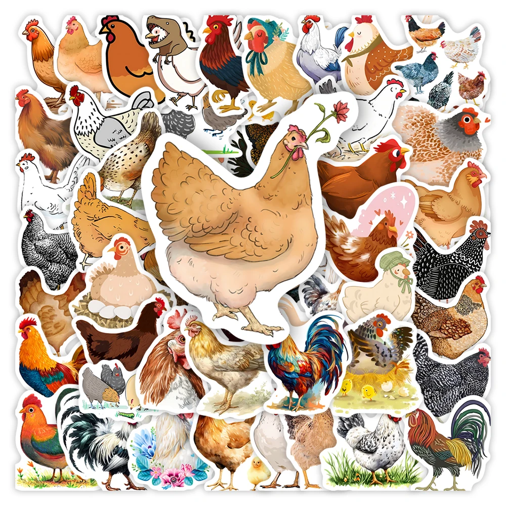 Cute Cartoon Chicken Stickers Funny DIY Kids Toys Decorative Decal for ...