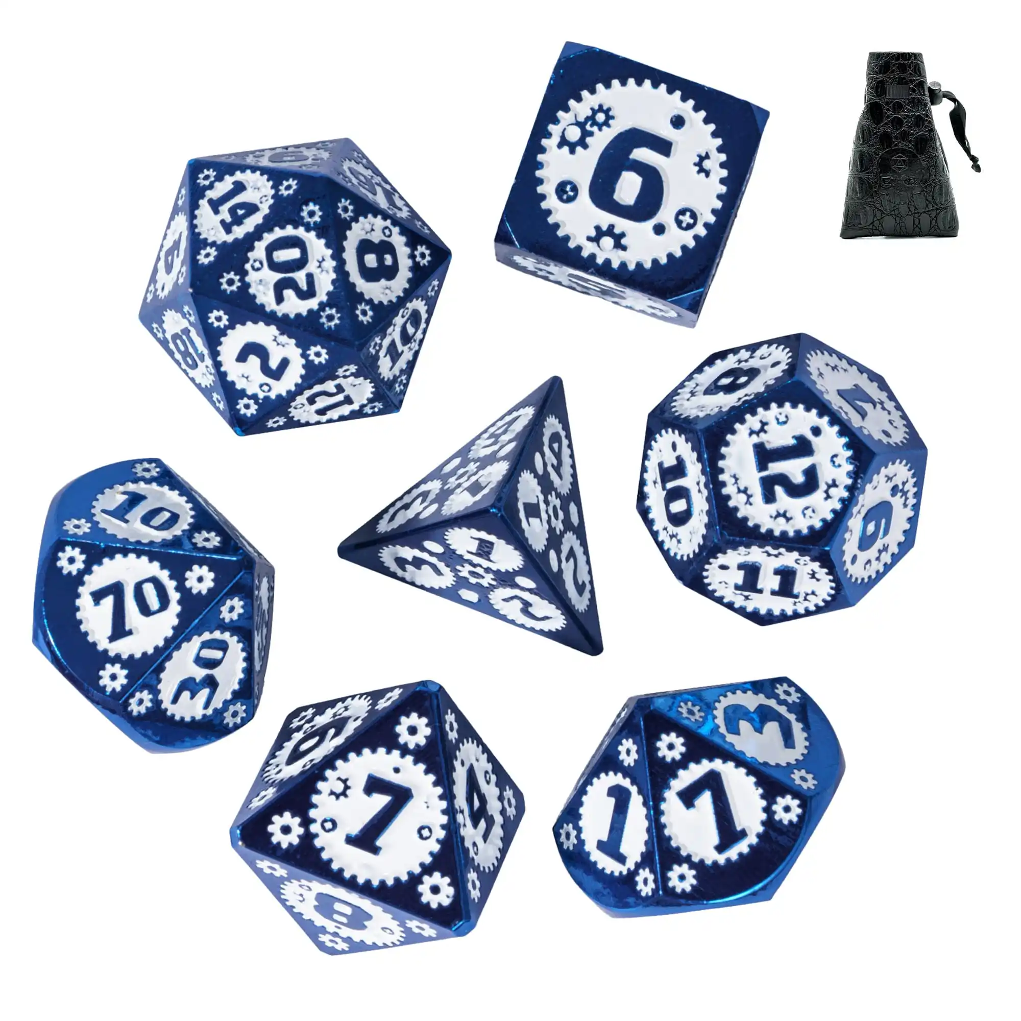 CRITALLIC-Polyhedral-Dice-Set-for-DND-Board-Games-Mechanical-Gear-7Pcs ...