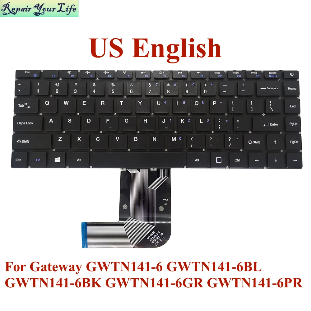 Latin Abnt2 Brazil US English Keyboard for Gateway Notebook GWTN141 6 ...