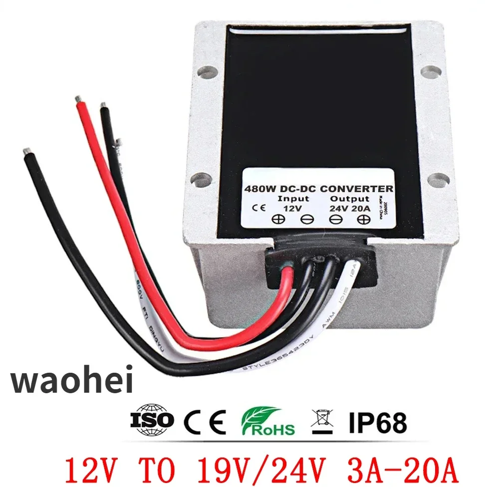 Booster 12V to 24V 19V 3A 5A 10A 15A 20A Step-up DC DC Converter ...