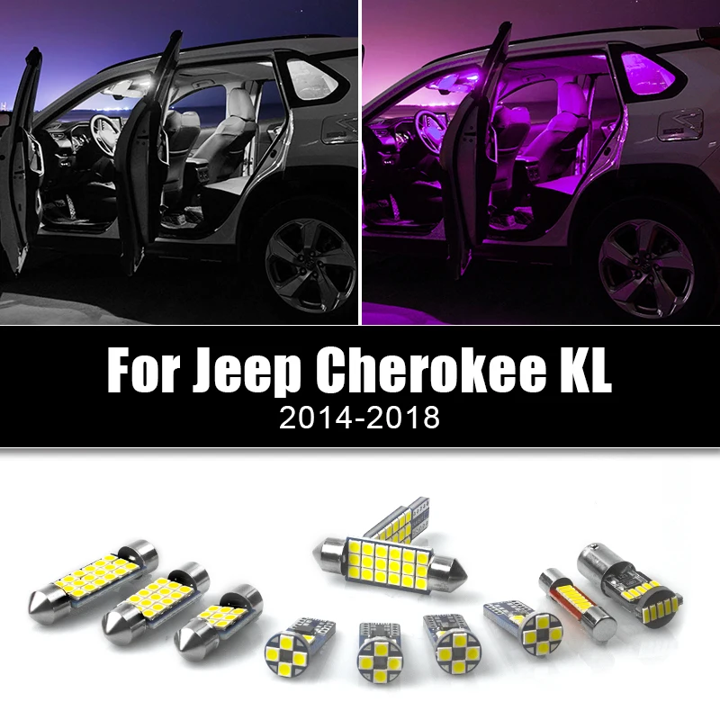 For-Jeep-Cherokee-KL-2014-2015-2016-2017-2018-4pcs-12v-Car-LED-Bulbs ...