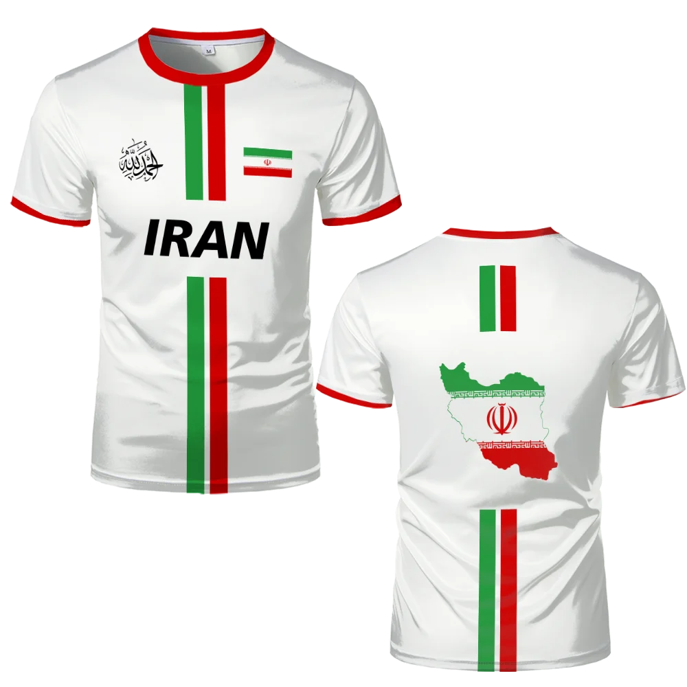 Summer New Iran Football Jersey Men's Surfing T-shirt Short Sleeve Tees ...
