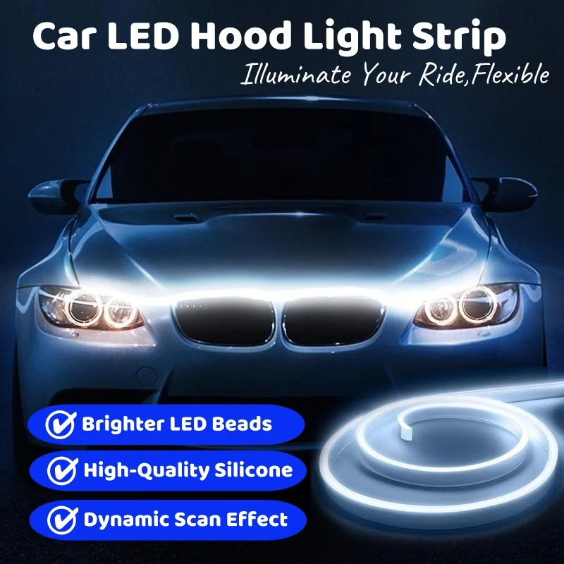 Car LED Hood Lights Strip ,Dynamic Scan start Up Waterproof Flexible ...