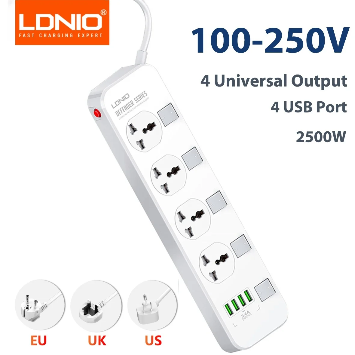 LDNIO-Universal-Outlet-Power-Strip-EU-UK-US-Plug-With-2-M-Extension ...