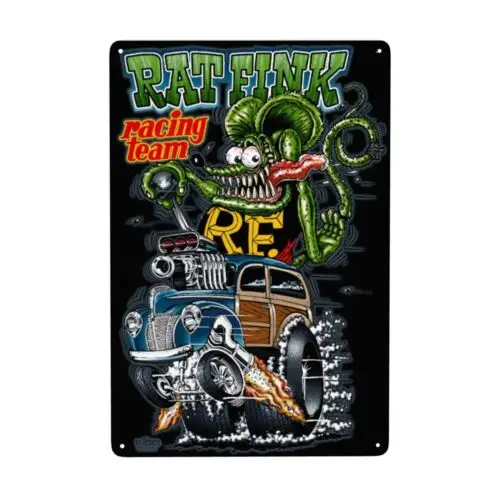 Wodebao-Vintage-Rat-Fink-Pinstripe-Tin-Sign-Retro-Metal-Sign-Metal ...