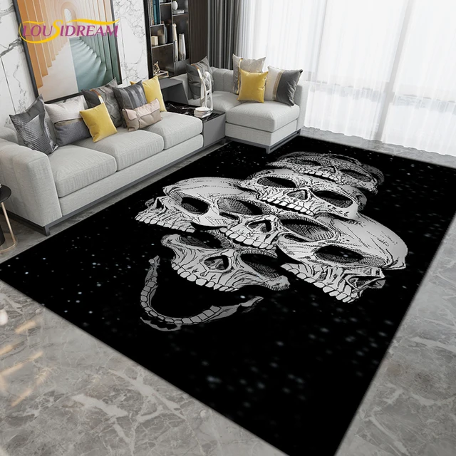 Horror Skull Art Area Rug - Perfect for Living Room & Bedroom