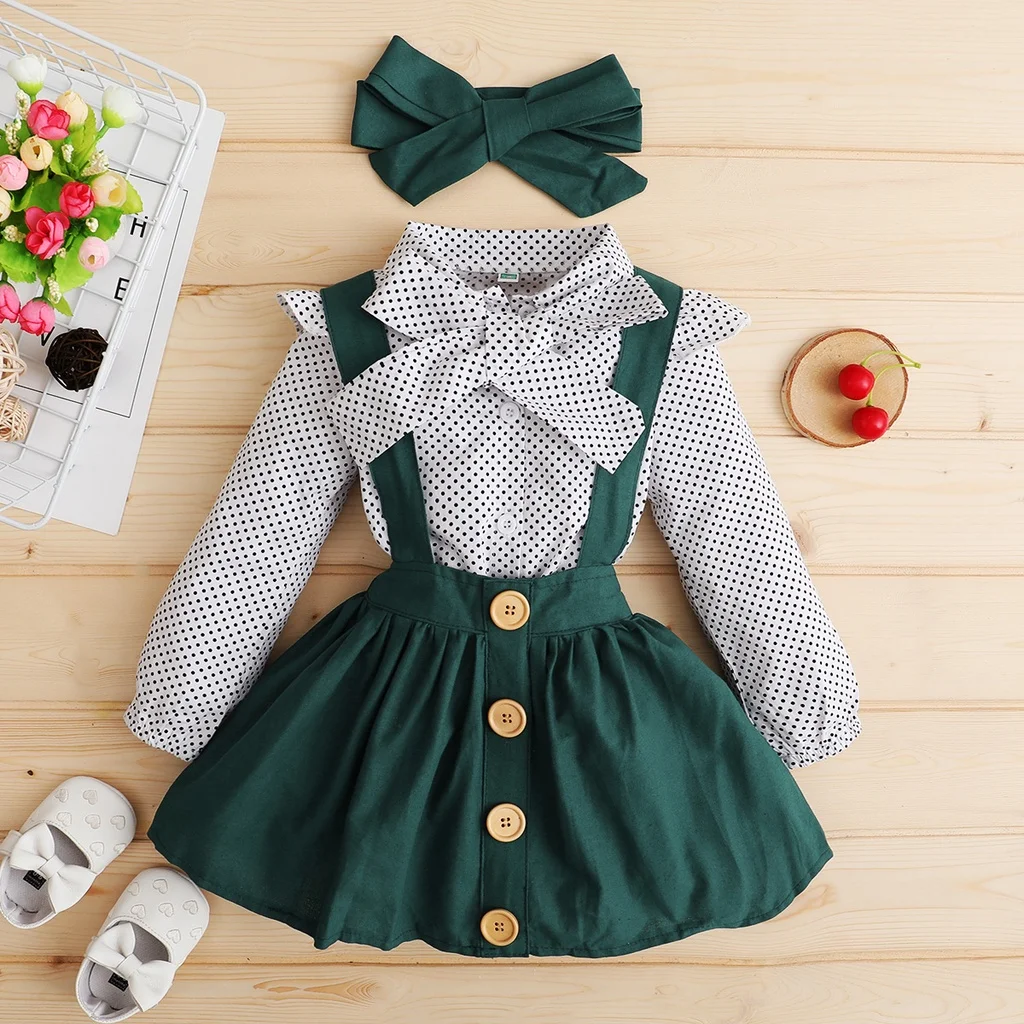 1-4-Years-Fashion-Kids-Girl-Clothing-Set-Long-Sleeves-WaveShirt-Strap ...
