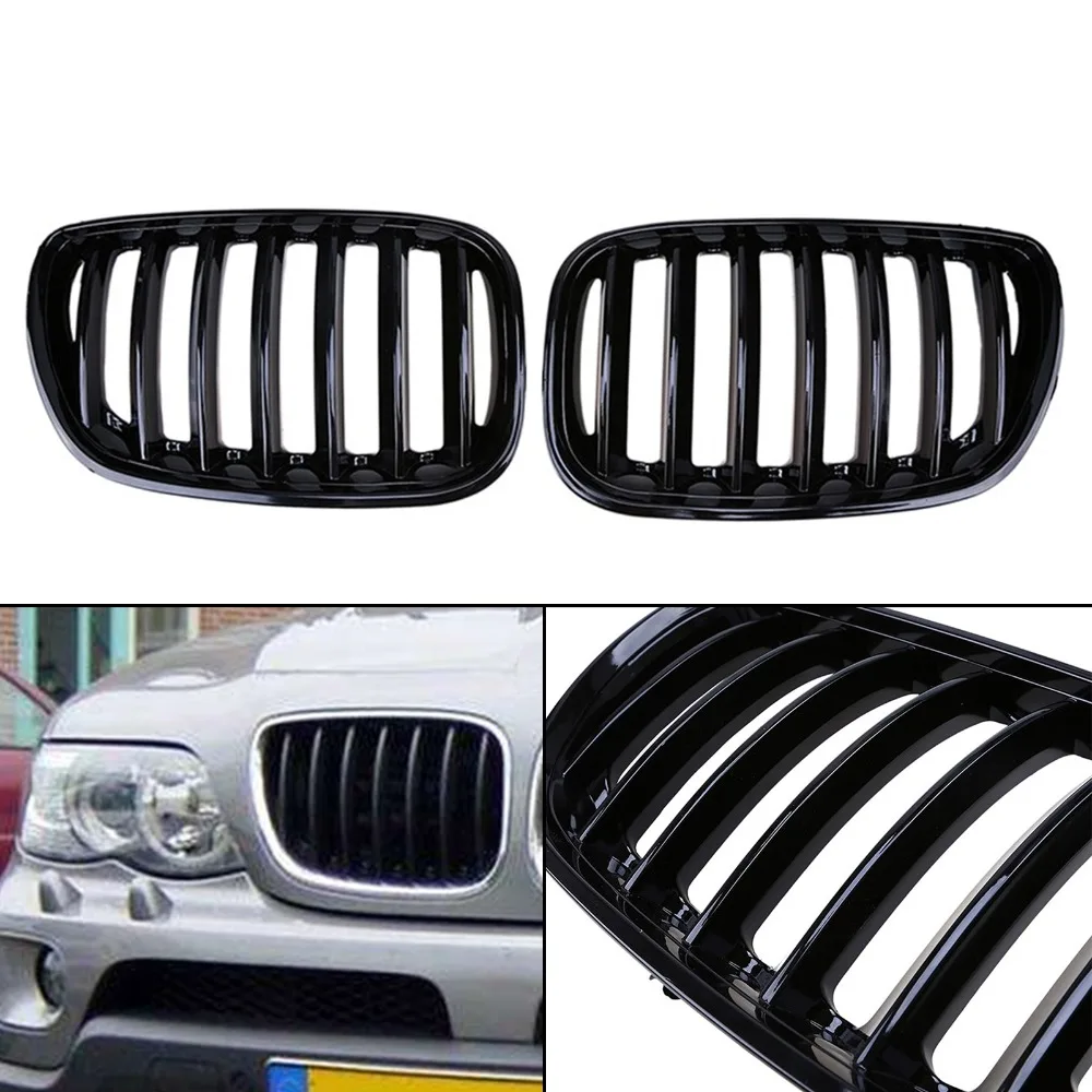 For BMW X5 E53 2004 2005 2006 Car Grille Single Line Front Kidney ABS ...