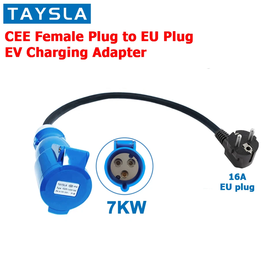 TAYSLA-EV-Portable-Charger-EU-Plug-To-CEE-Blue-Power-Female-Plug-Socket ...