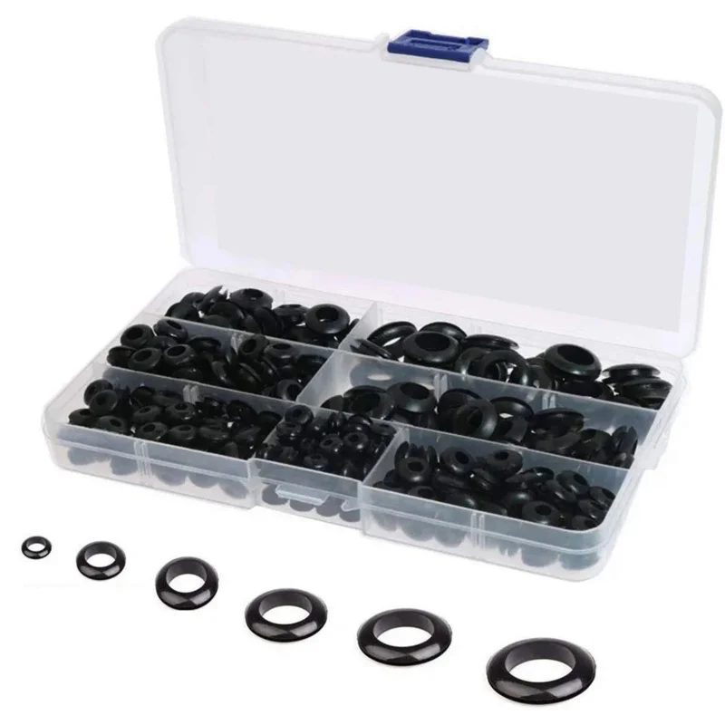 250pcs Rubber Grommet Assortment Wiring Coil Wire Gasket M3 / M4 / M5 ...