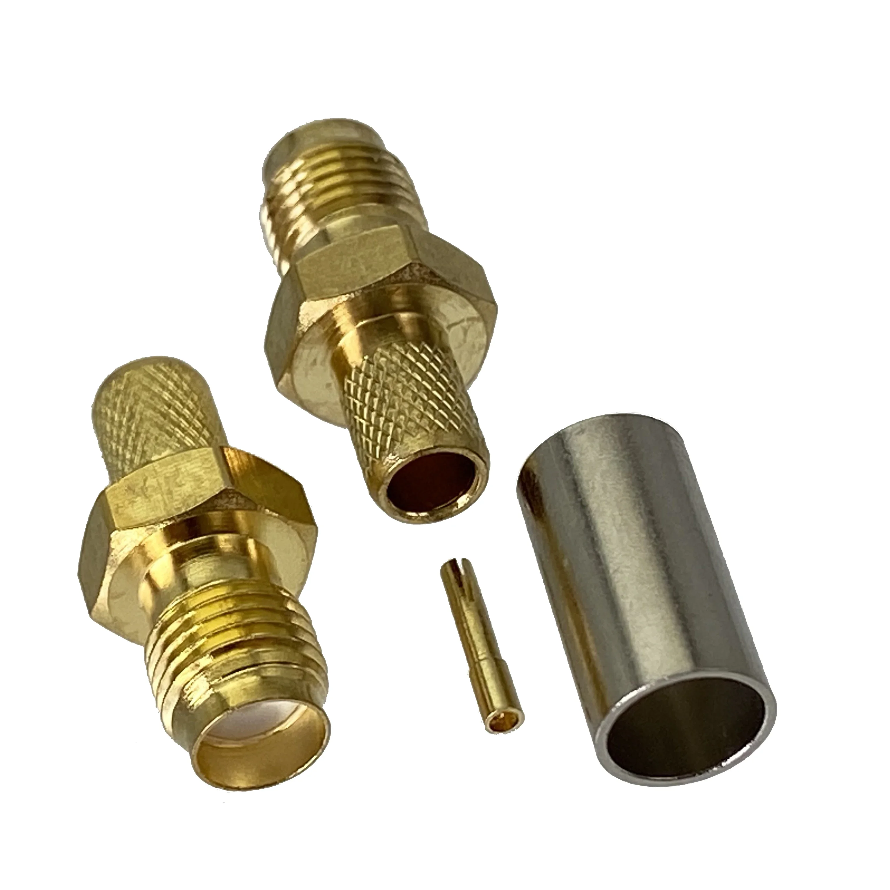 10 Uds conector SMA hembra Jack engarzado RG58 RG142 LMR195 RG400 Cable ...