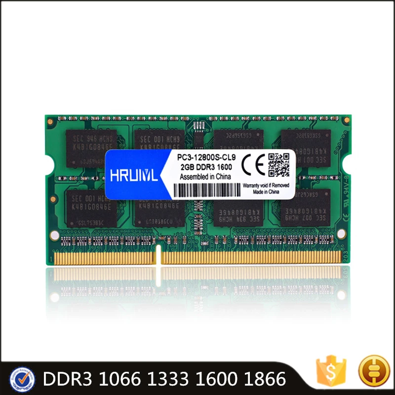 HRUIYL memoria Ram DDR3 DDR3L para ordenador portátil, 2GB, 4GB, 8GB, SO DIMM, ddr3, 1066MHZ ...