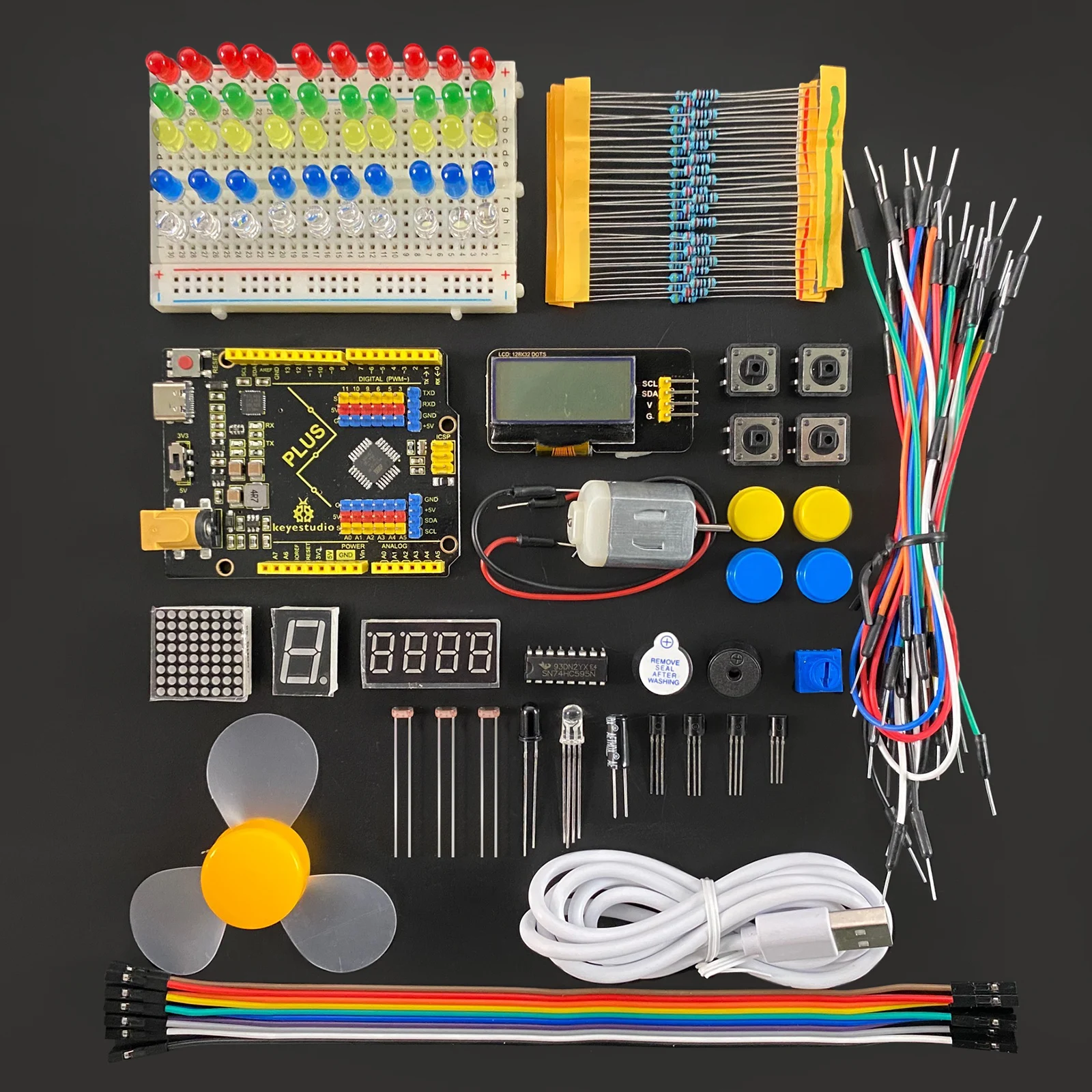 Keyestudio-Kit-b-sico-de-iniciaci-n-para-Arduino-UNO-Kit-electr-nico-de ...