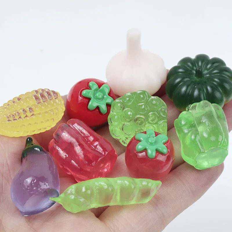 10-100pcs-3D-Vegetable-Resin-Garlic-Pumpkin-Lotus-Root-Green-Pepper ...