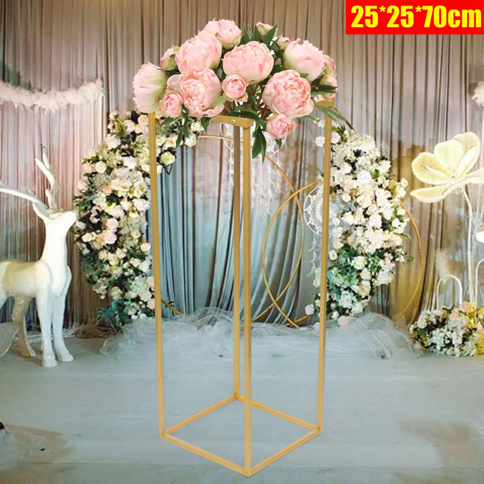 25-25-70cm-Gold-Metal-Flower-Stand-Rectangular-Shape-Wedding-Background ...