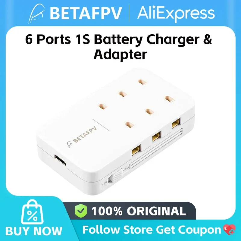 BETAFPV 6 Ports 1S Battery Charger Adapter For FPV Racing Drone Battery ...