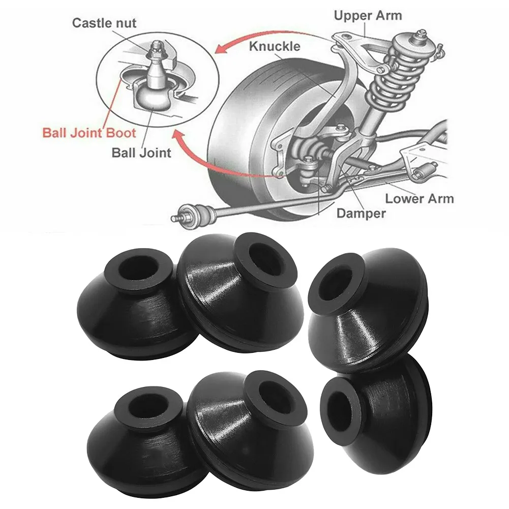 6pcs High Quality Rubber Tie Rod End And Ball Joint Dust Boots Cover ...