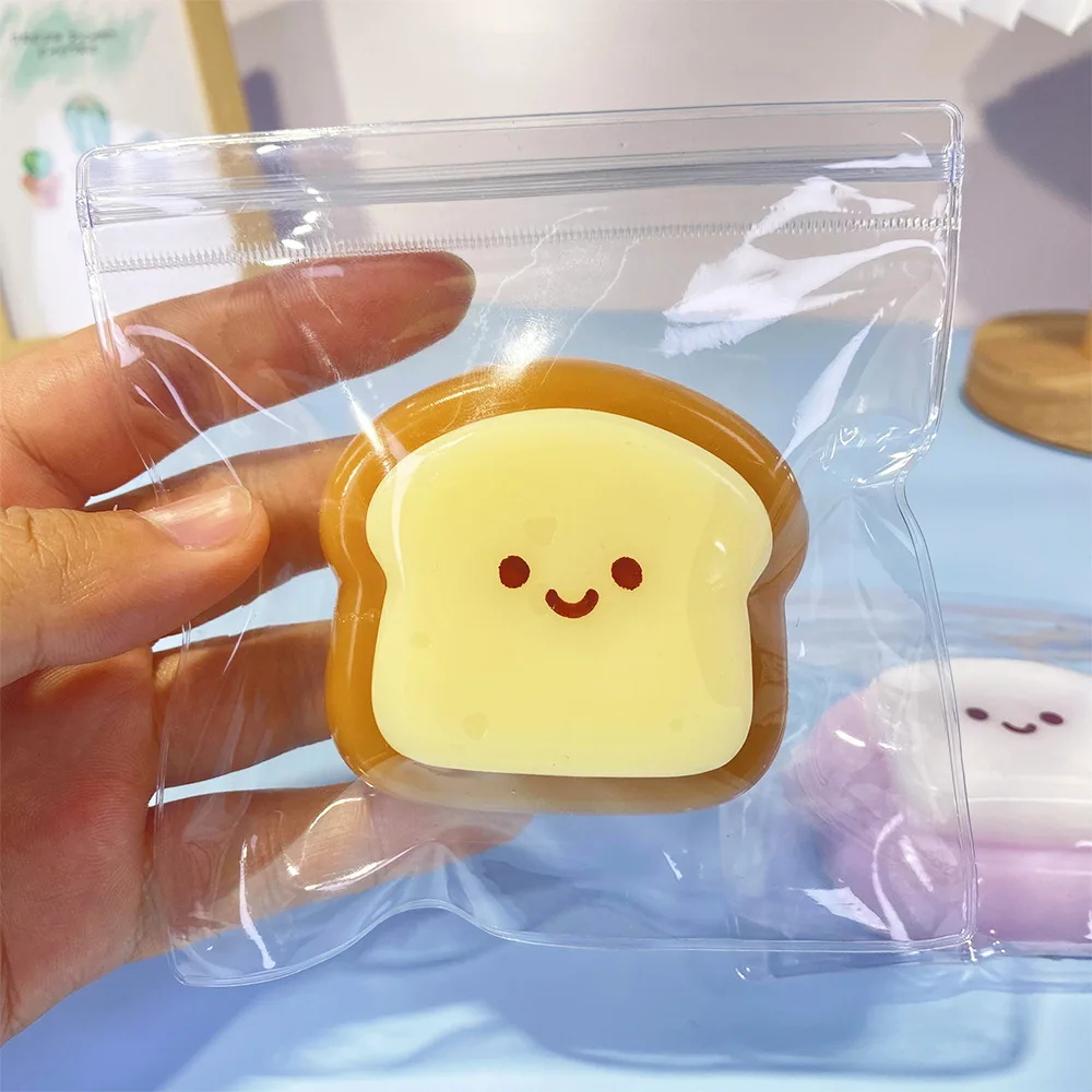 Kawaii Toast Mochi Squeeze Slow Rebound Stress Relief Toy Pureed Bread ...