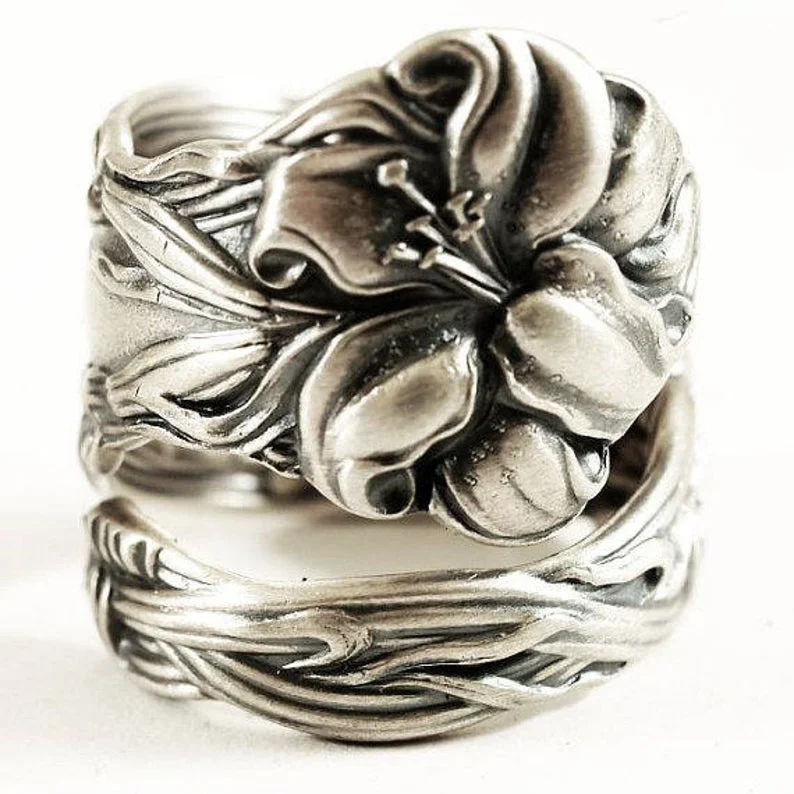 Loffel Ring Tiger Lily Ring Stargazer Lilie Viktorianischen Ara Floral Ring Geschenk Fur Sie ring GroBe 5 11 AliExpress