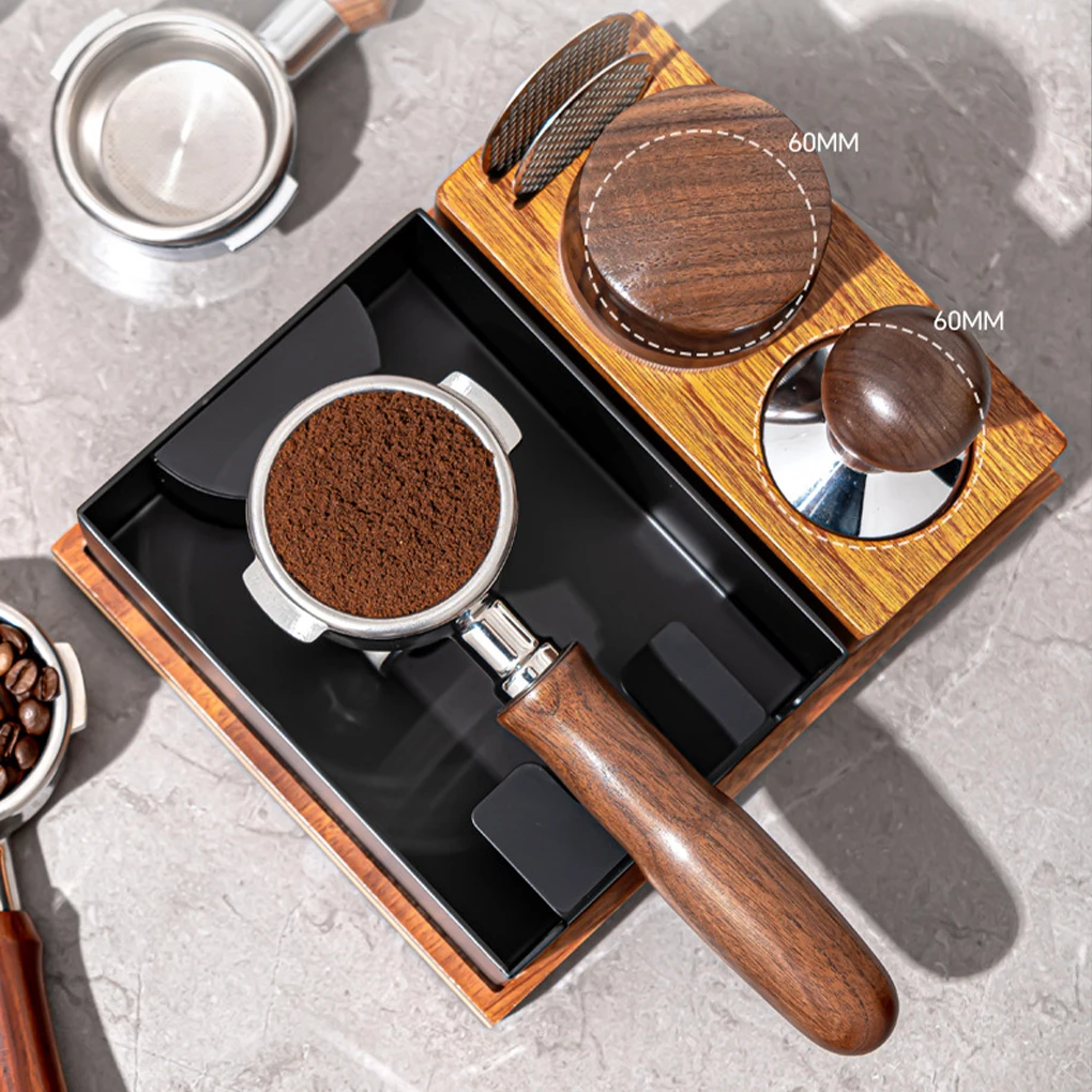 Coffee-portafilter-Tamper-Holder-Espresso-Tamper-Mat-Stand-Wood-Cafe ...