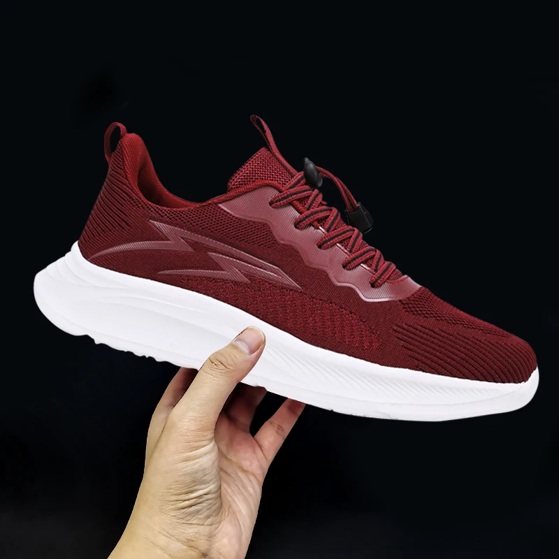 Red-Flying-Weaving-Shoes-Men-and-Women-Sneakers-Sports-Running-Solid ...