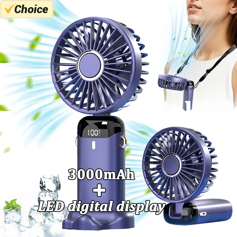 USB-Handheld-Mini-Fan-Foldable-Portable-Neck-Hanging-Fans-5-Speed-USB ...