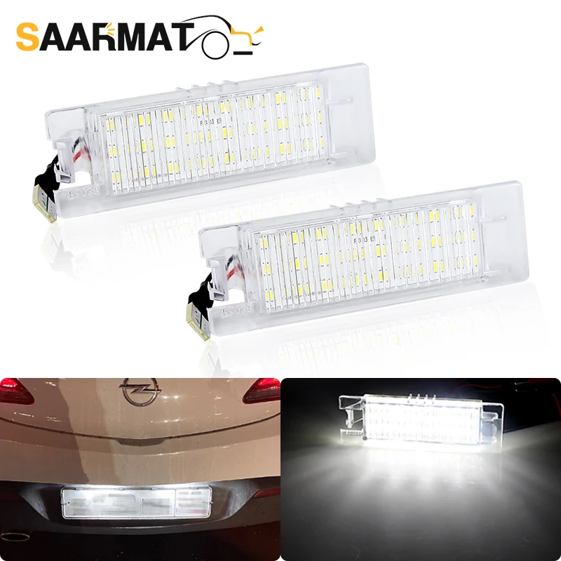 2Pcs-White-LED-License-Number-Lamps-Plate-Lights-for-Opel-Vectra-C ...