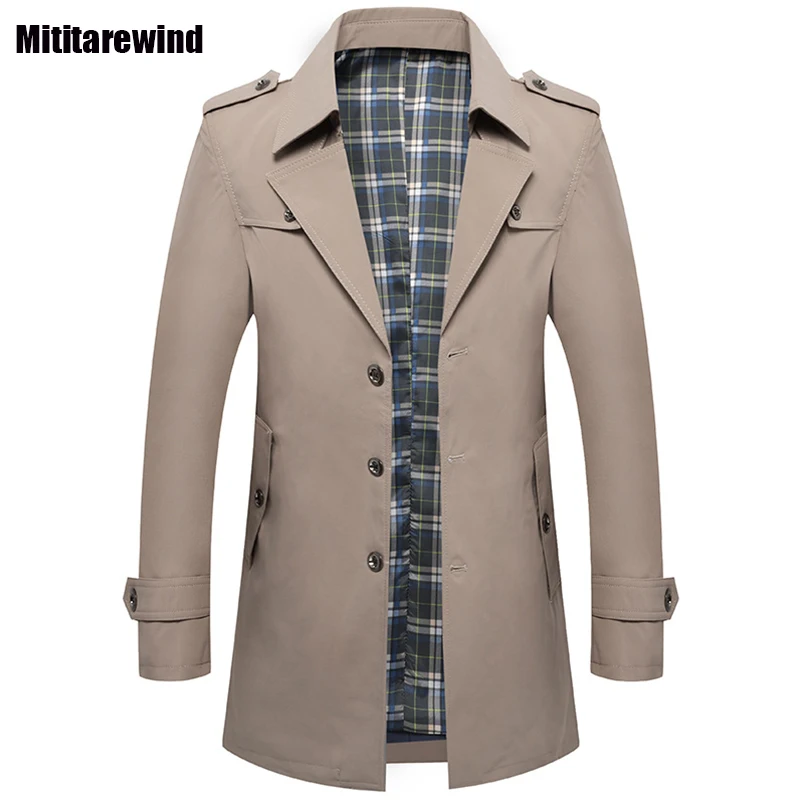 Gabardina-informal-de-negocios-para-hombre-chaqueta-de-medio-largo ...