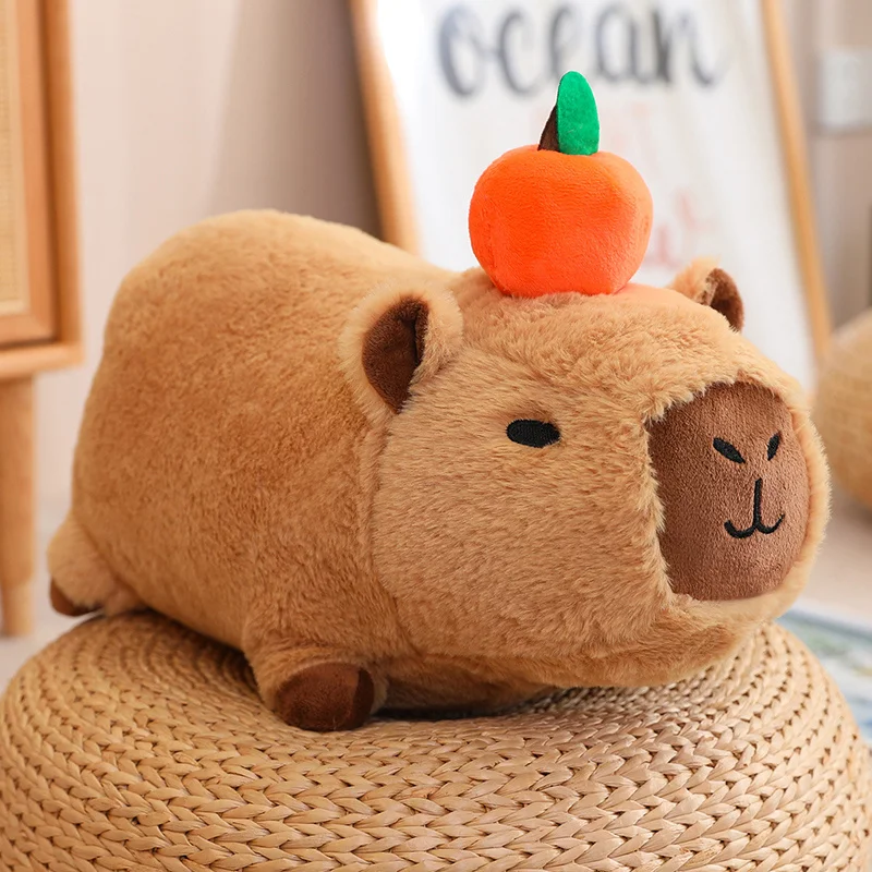Capibara de peluche de 20-40cm, Capibara con frutas, muñeco esponjoso ...