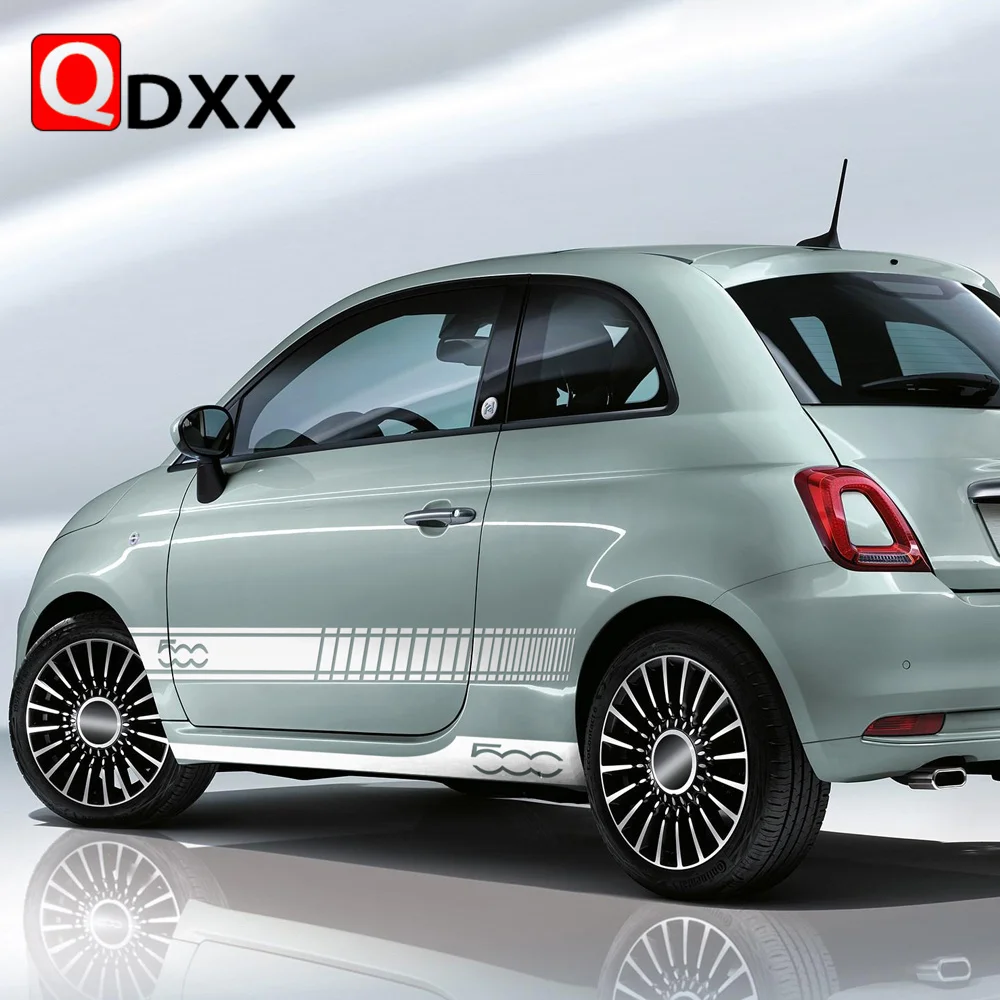 Car-Door-Side-Stripes-Skirt-Hood-Cover-Sticker-Vinyl-Body-Kit-for-Fiat ...
