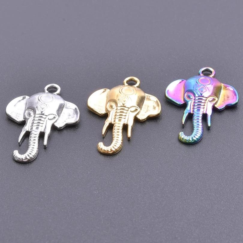 3pcs-Vintage-Elephant-Head-Charm-DIY-Titanium-Steel-Pendants-For ...
