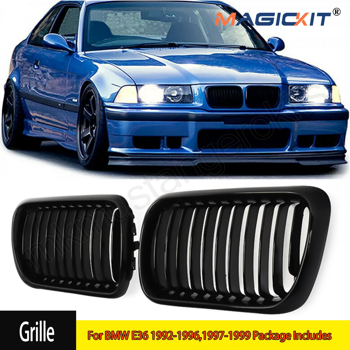 For BMW 318i 323i 325i 320i 328i 1997 1998 1999 Matte Black ABS E36 ...