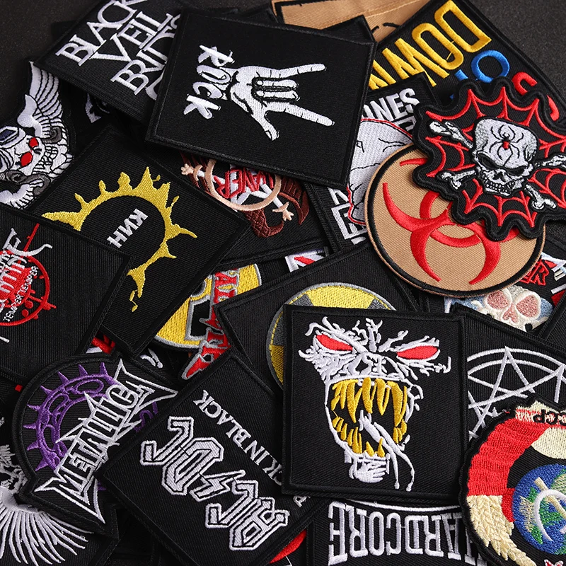 ROCK-BAND-Iron-On-Patches-Clothe-Embroidery-Applique-Sewing-Supplies ...