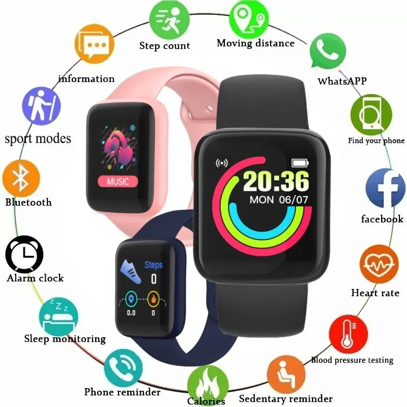 B37 The New Rechargeable Smart Watch Men and Women Touch-screen Sports ...