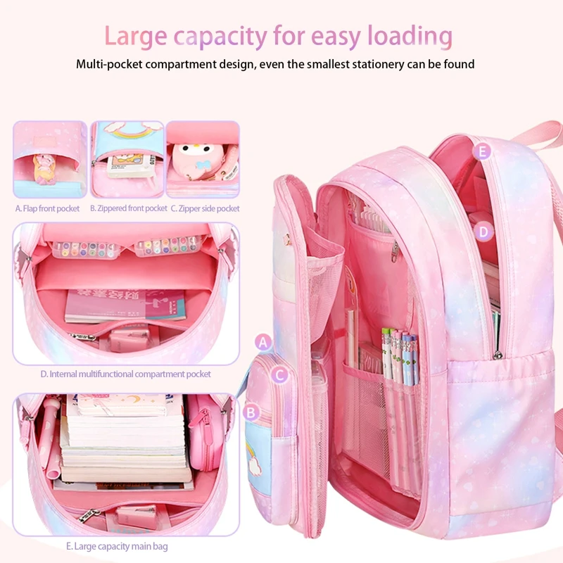Large-Capacity-Side-Open-Backpack-For-Teenage-Girls-Lightweight-Cartoon ...
